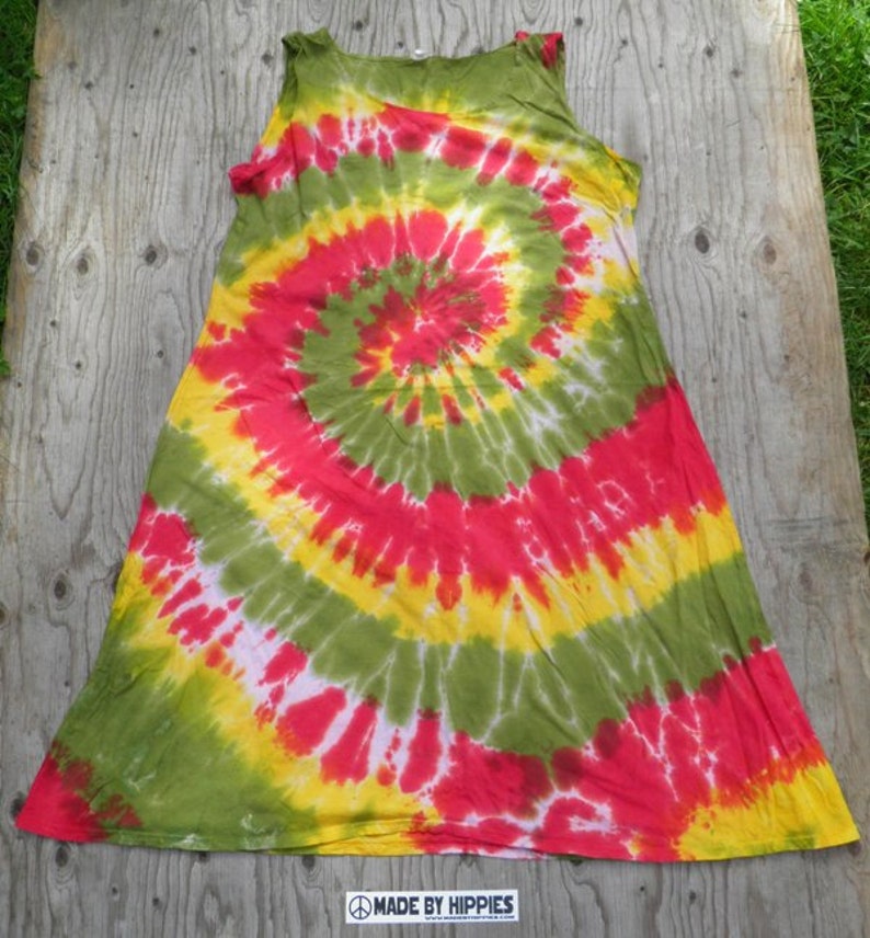 Rastawoman Spiral Tie Dye Dress Made By Hippies Tie Dye In Etsy