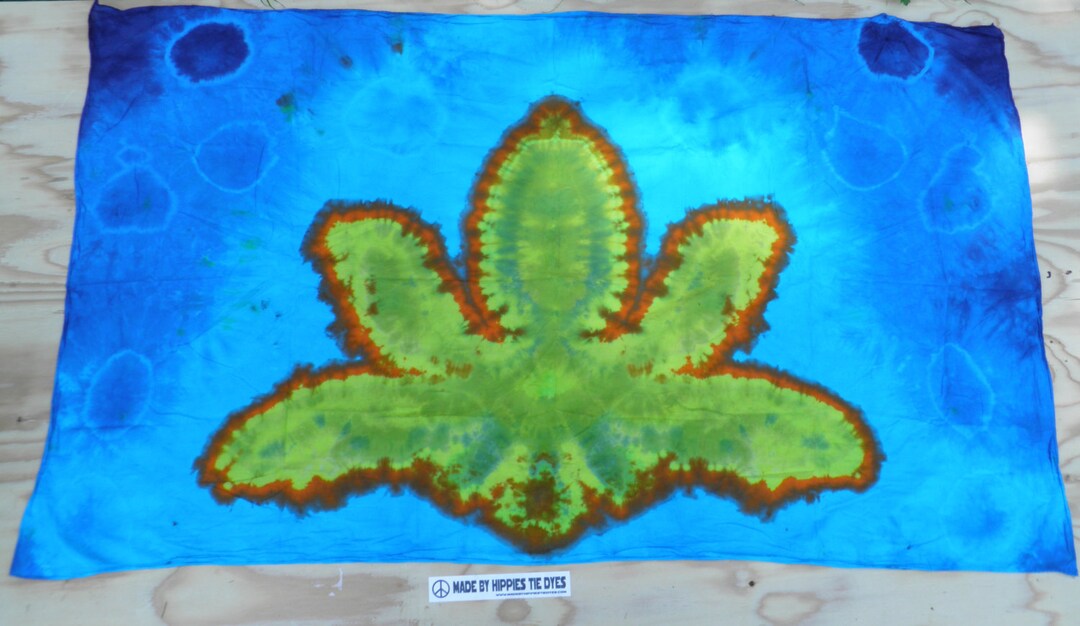Cannabis Leaf Tie Dye Tapestry #29 (dharma Trading Co. Size 44" X 72 ...