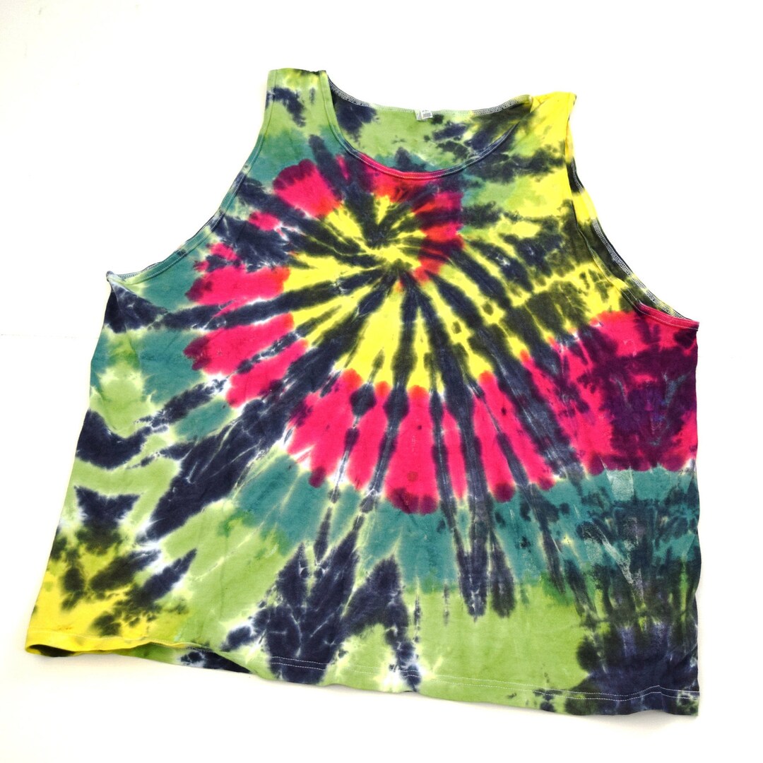 Rasta Batch #08 ~ Spiral on Black Tie Dye Tank Top (alstyle Tank Top ...