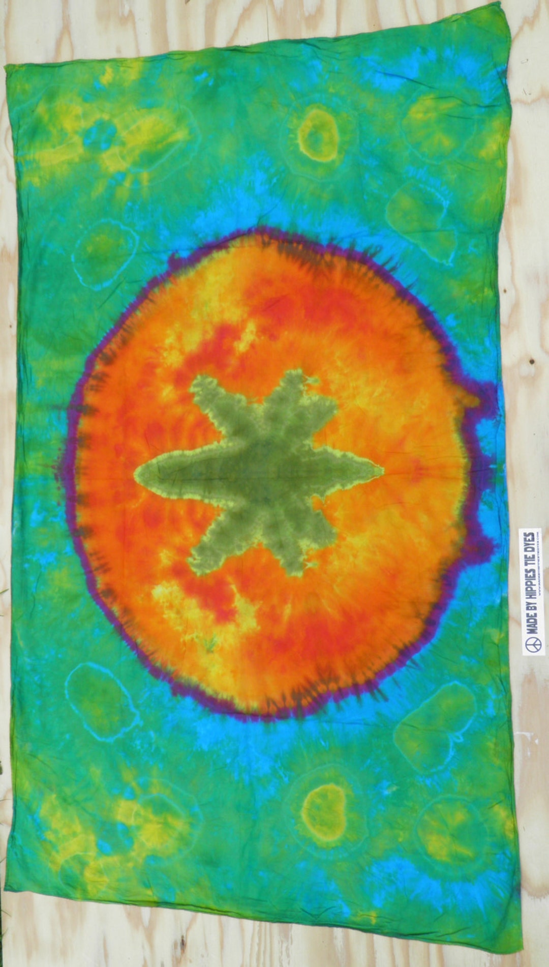 Cannabis Leaf Tie Dye Tapestry #17 (dharma Trading Co. Size 44" X 72 ...