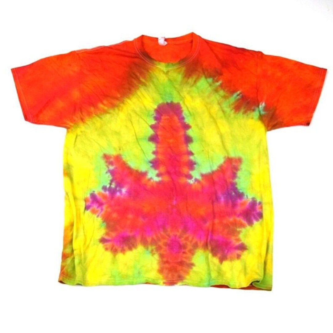 Ganja Glow Cannabis Leaf Tie Dye T-shirt fruit of the Loom Heavy HD ...