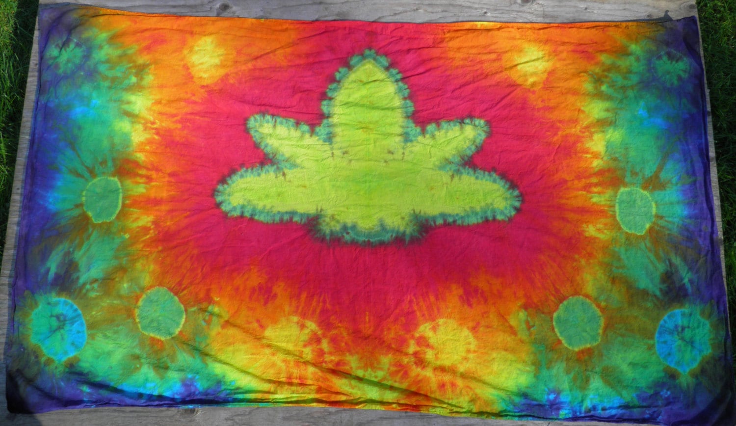 Cannabis Leaf Tie Dye Tapestry 2 dharma Trading Co. Size - Etsy