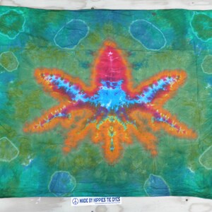Cannabis Leaf Tie Dye Tapestry 38 dharma Trading Co. Size 44 X 72 A ...