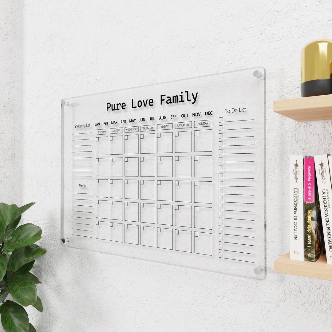 Modern Acrylic Yearly Wall Calendar 2025, Dry Erase Office Planner - Etsy