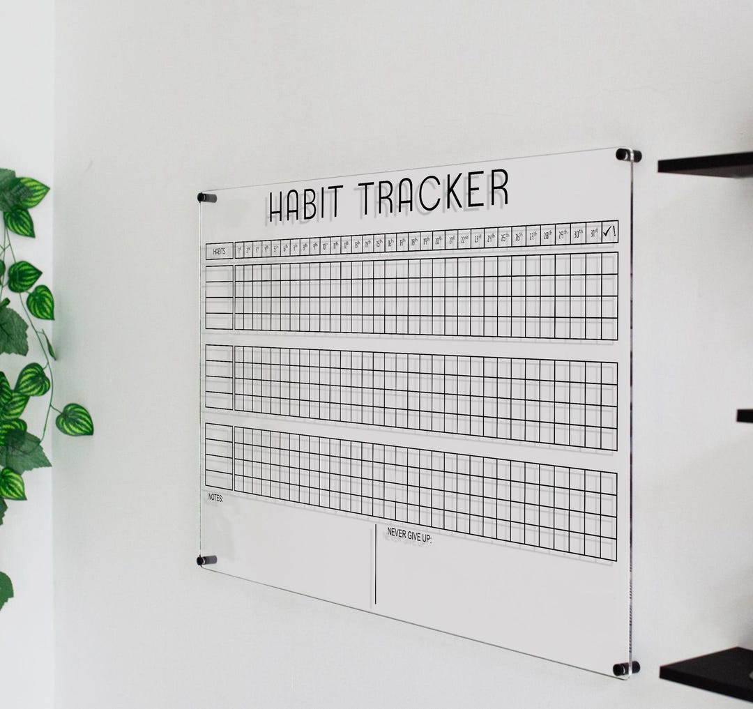 Acrylic Habit Tracker Board, Family Command Center, Dry Erase Calendar ...