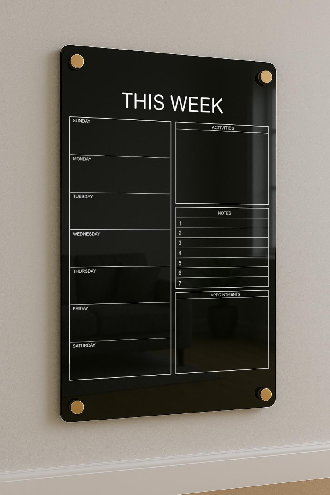 Acrylic Weekly Calendar: Dry Erase To-do List, Family Planner - Etsy ...