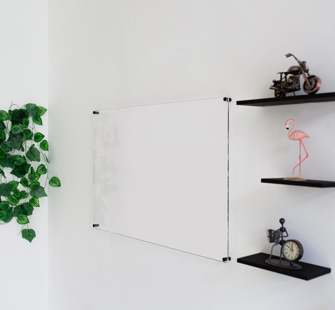 Blank Acrylic Whiteboard, Clear Wall Board for Writing, Large Memo ...