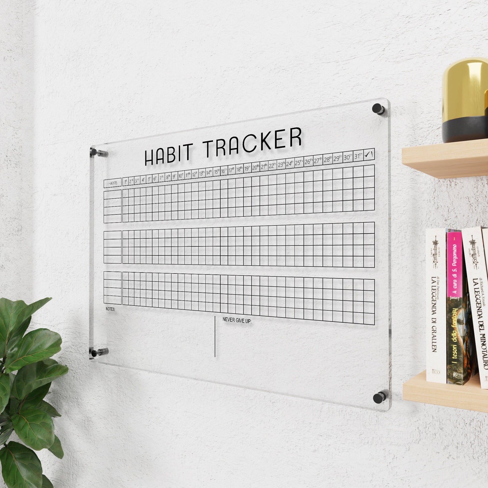 Acrylic Habit Tracker Board, Family Command Center, Dry Erase Calendar ...