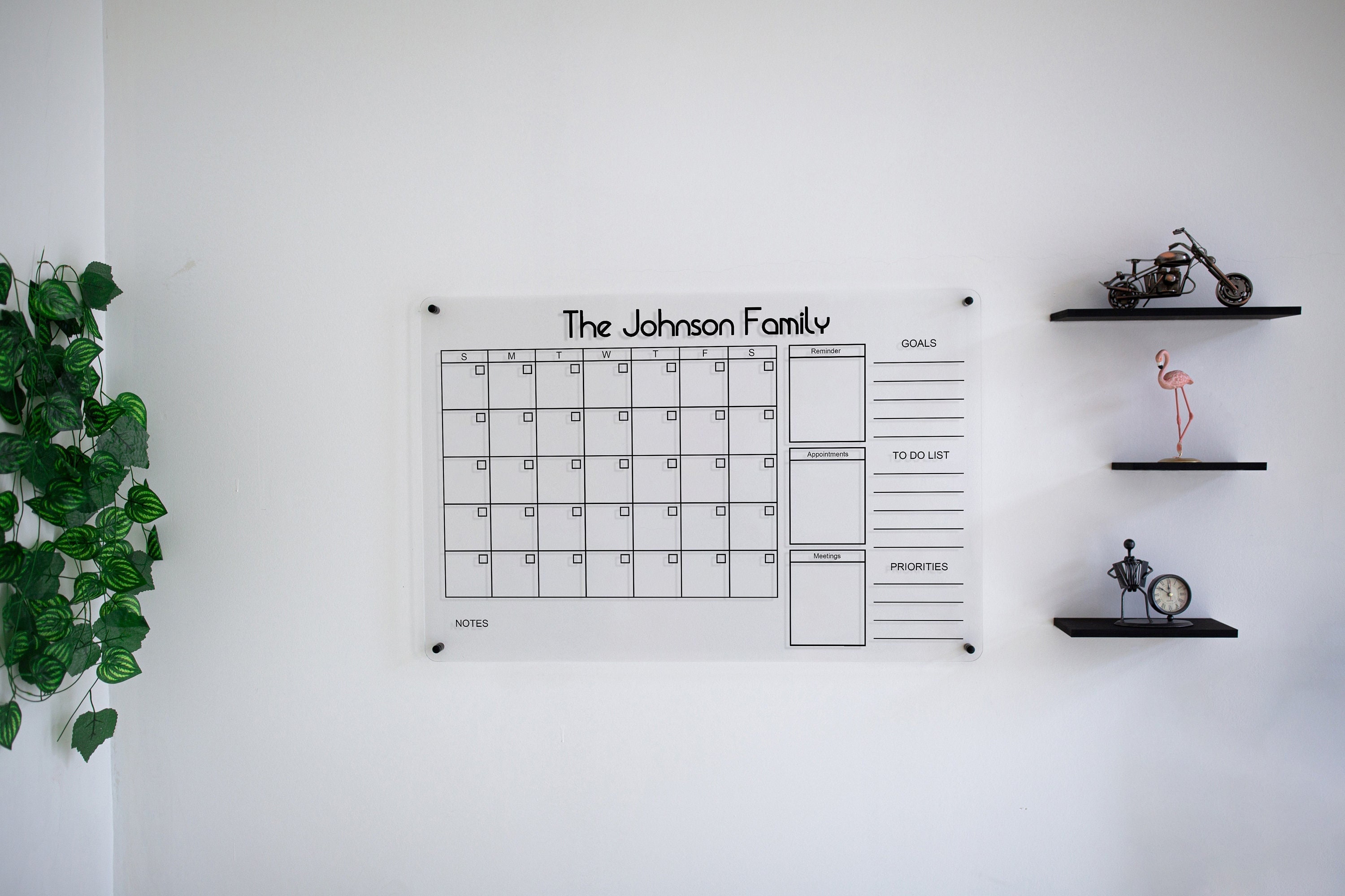 Custom Acrylic Family Scheduler, Glass Wall Calendar, Large Office ...