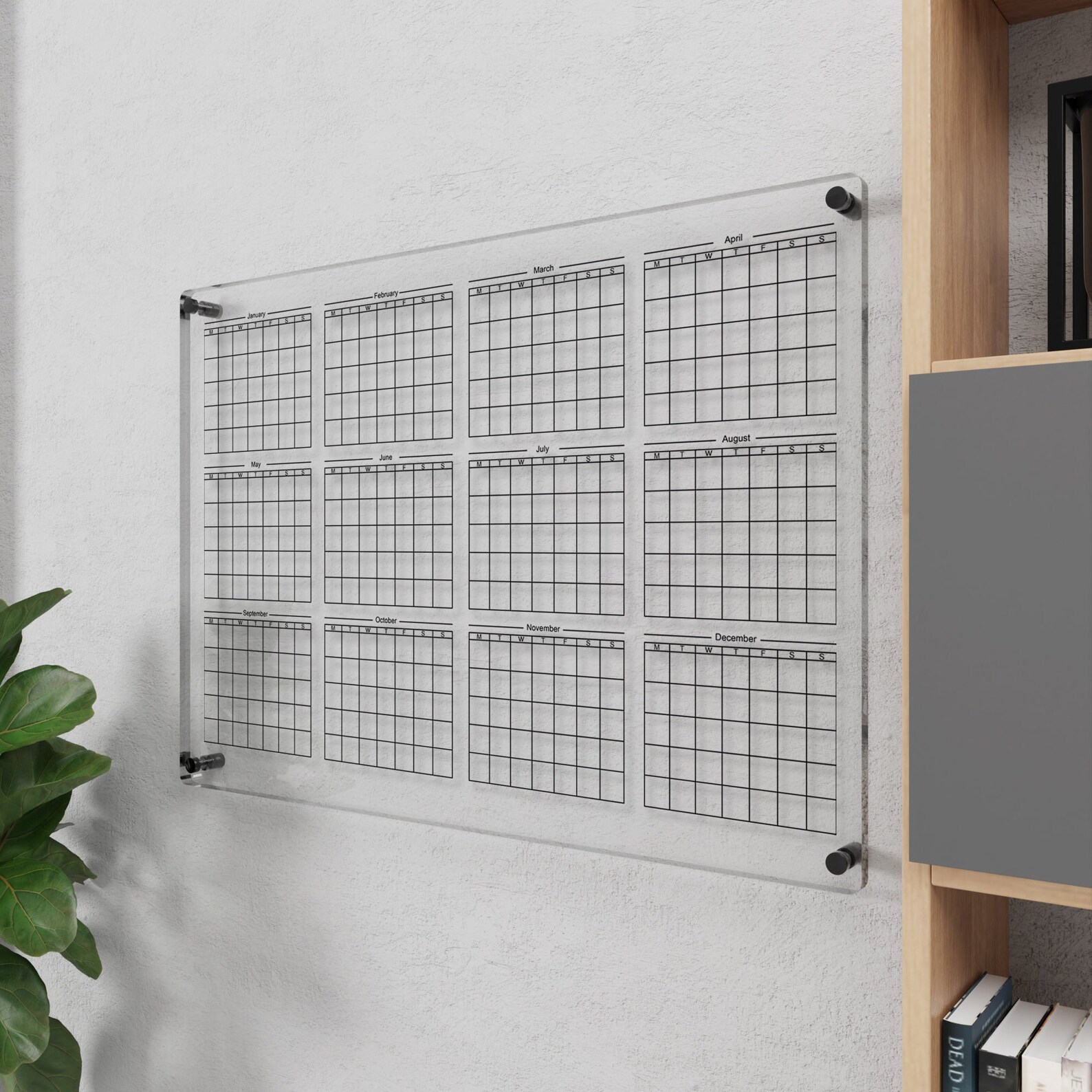2025 Acrylic Wall Calendar, Reusable Dry Erase Board - Etsy