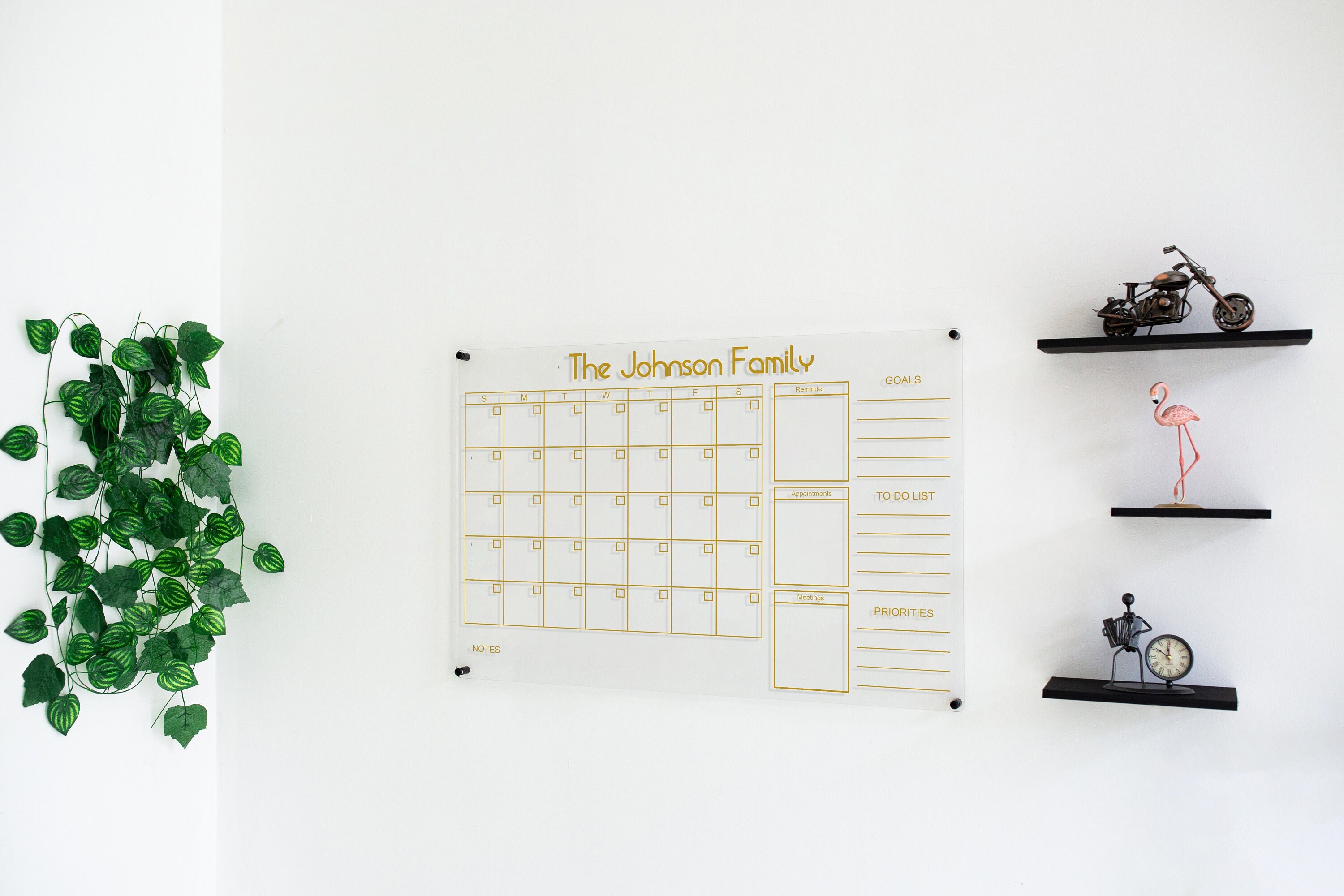Custom Acrylic Family Scheduler, Glass Wall Calendar, Large Office ...