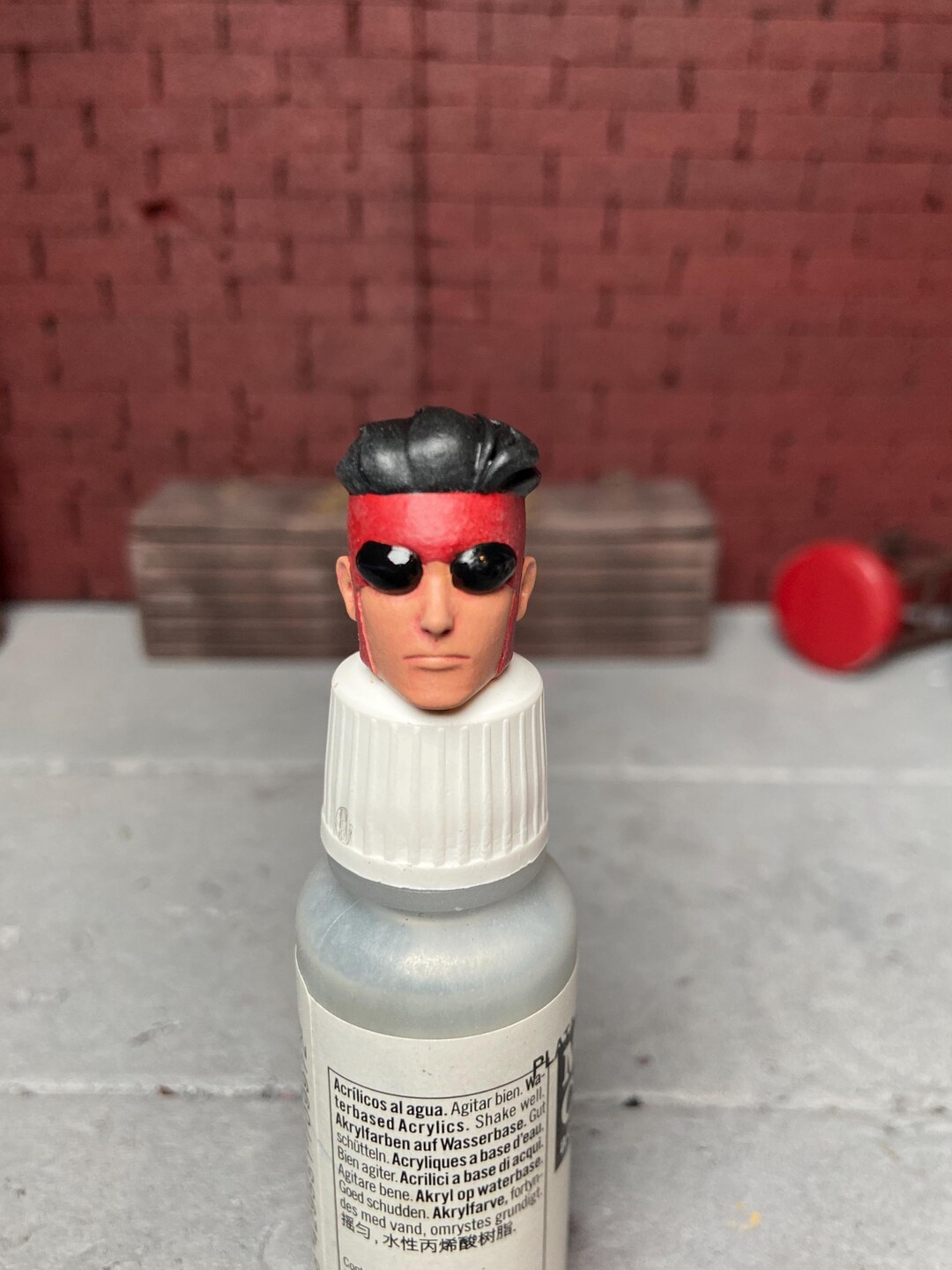 Invincible Omni Mark Red Custom Head 1/12 Scale Painted Marvel Legends ...