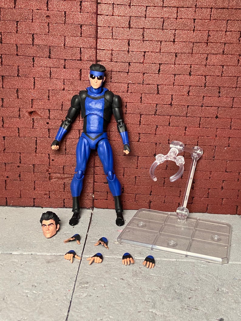 Invincible Custom Blue 1/12 Scale Mafex CT Marvel Legends Action Figure ...