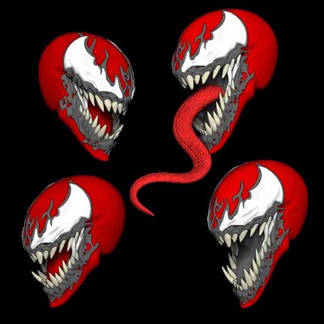 Carnage Venom Marvel Legends 2 Unpainted Heads Custom Action Figure 1/ ...