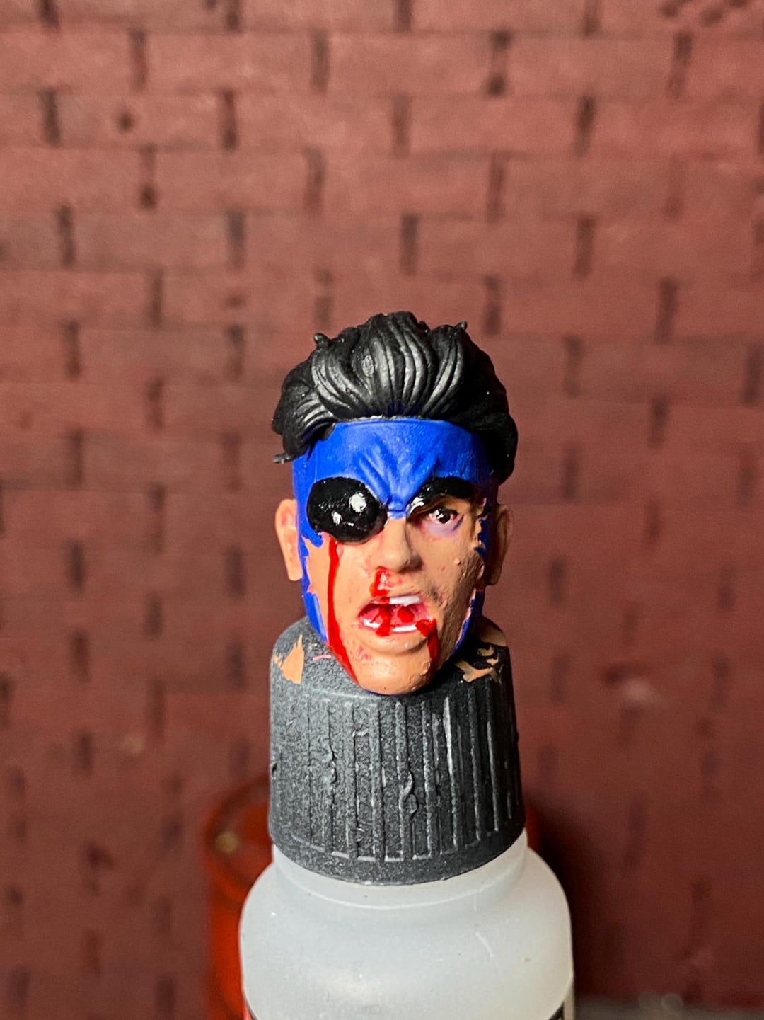 Invincible Blue Damaged Custom Head 1/12 Scale Painted Marvel Legends ...