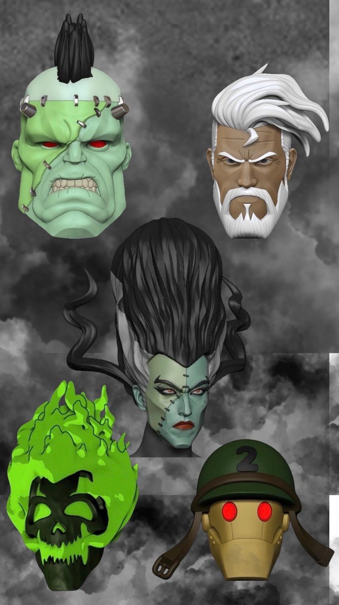 Creature Commandos DC Marvel Legends 5 Unpainted Heads Custom Action ...