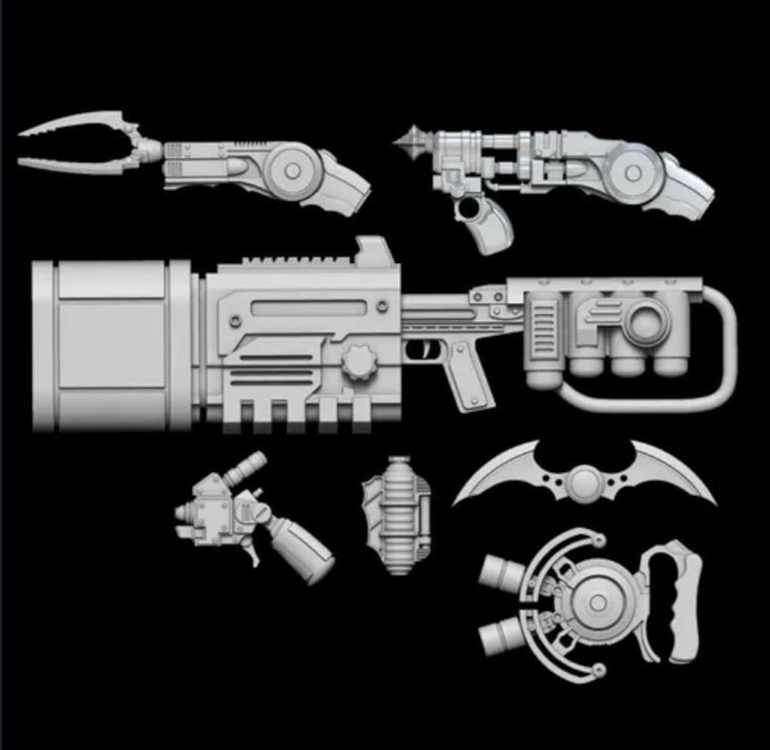 Batman Arkham Weapon Pack Dc Multiverse Marvel Unpainted Custom Action ...