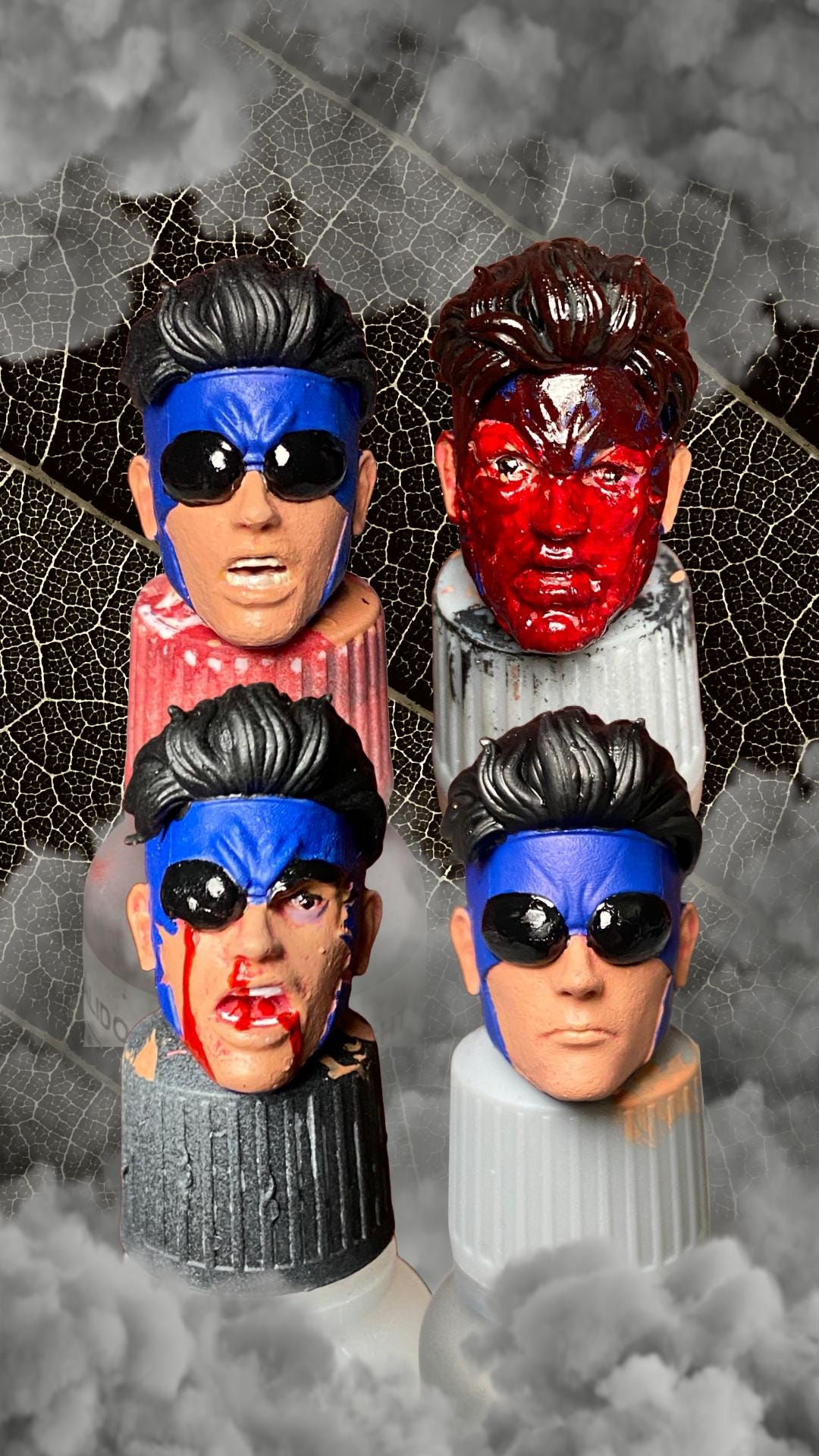 Invincible Blue 4 Pack Custom Head 1/12 Scale Painted ML SHF Mafex Ct ...