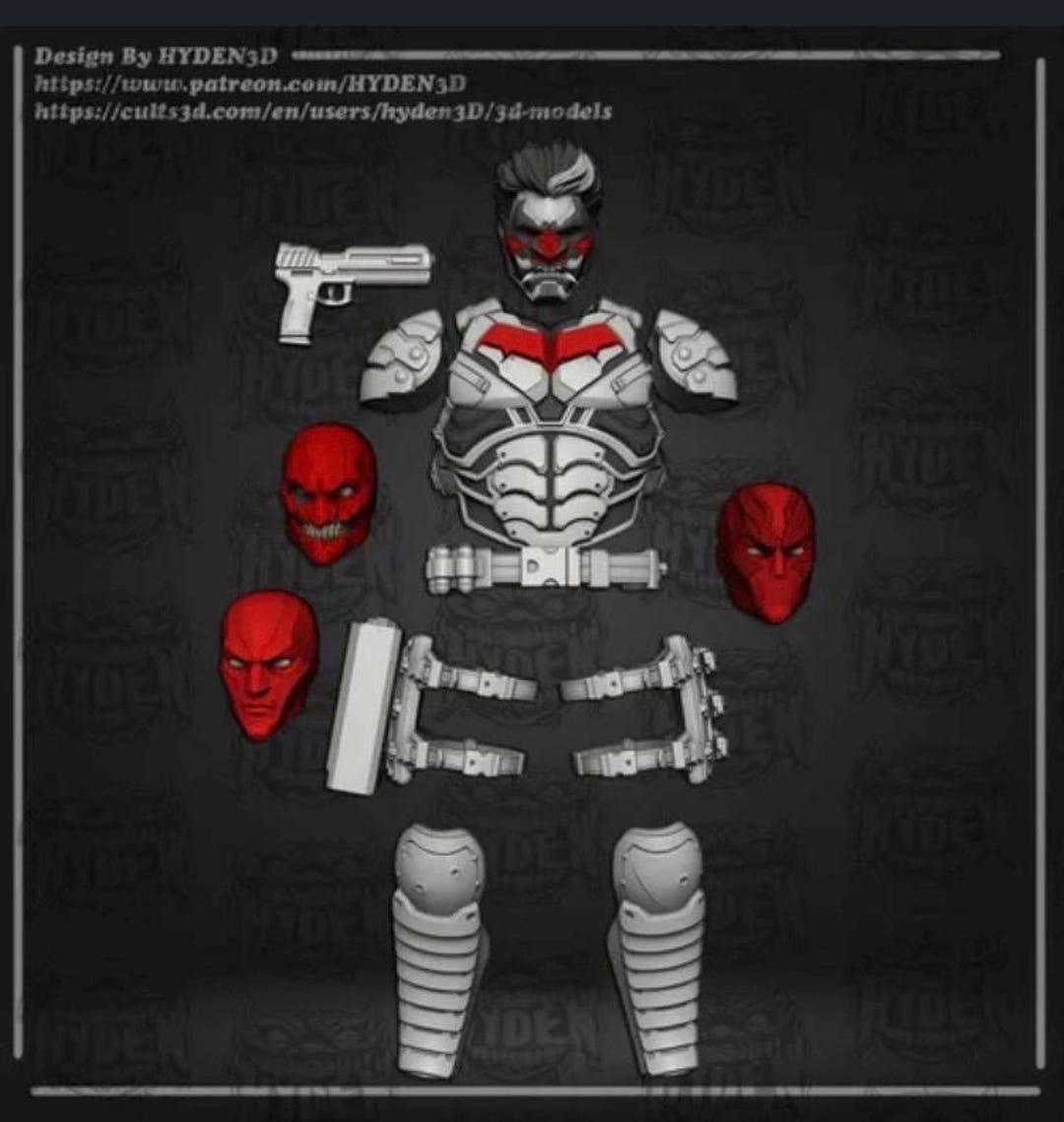 Red Hood Armor Kit 1/12 Marvel Legends Mezco Unpainted Custom Action ...
