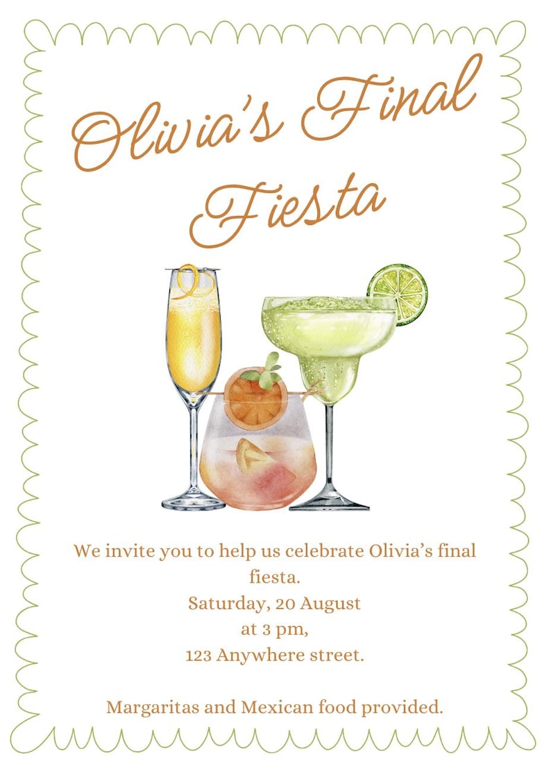 Final Fiesta Hens Party Invitation - Etsy