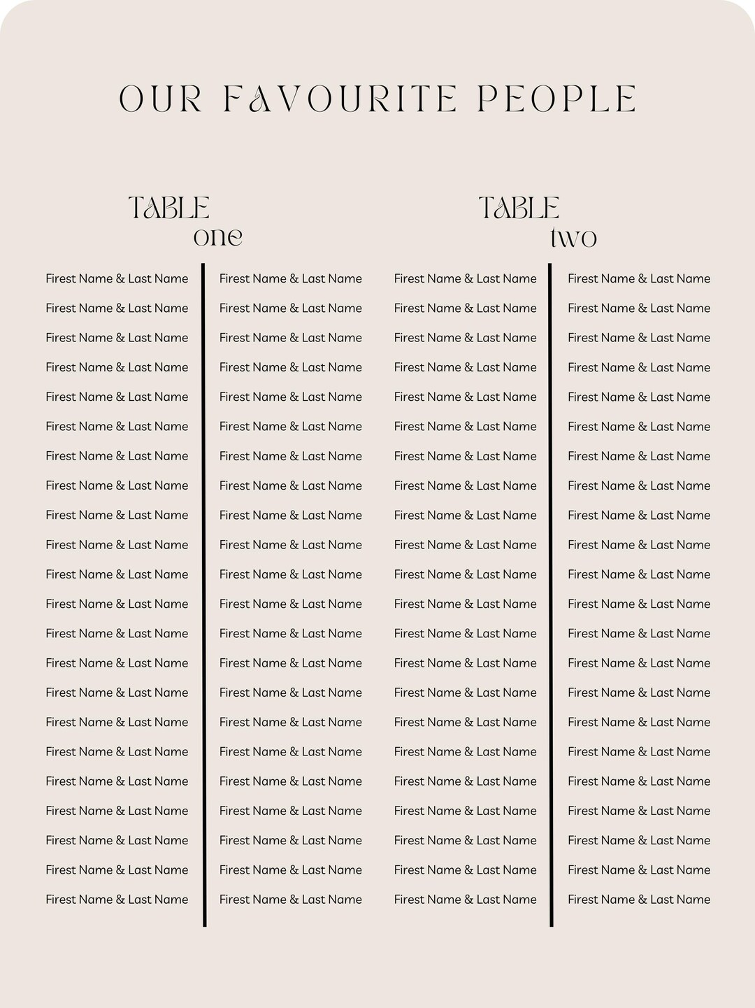 Editable Seating Chart - Etsy