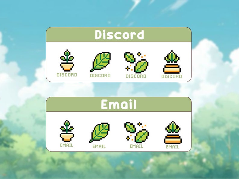 Pixel Leaf Social Media Icon Pack - Etsy