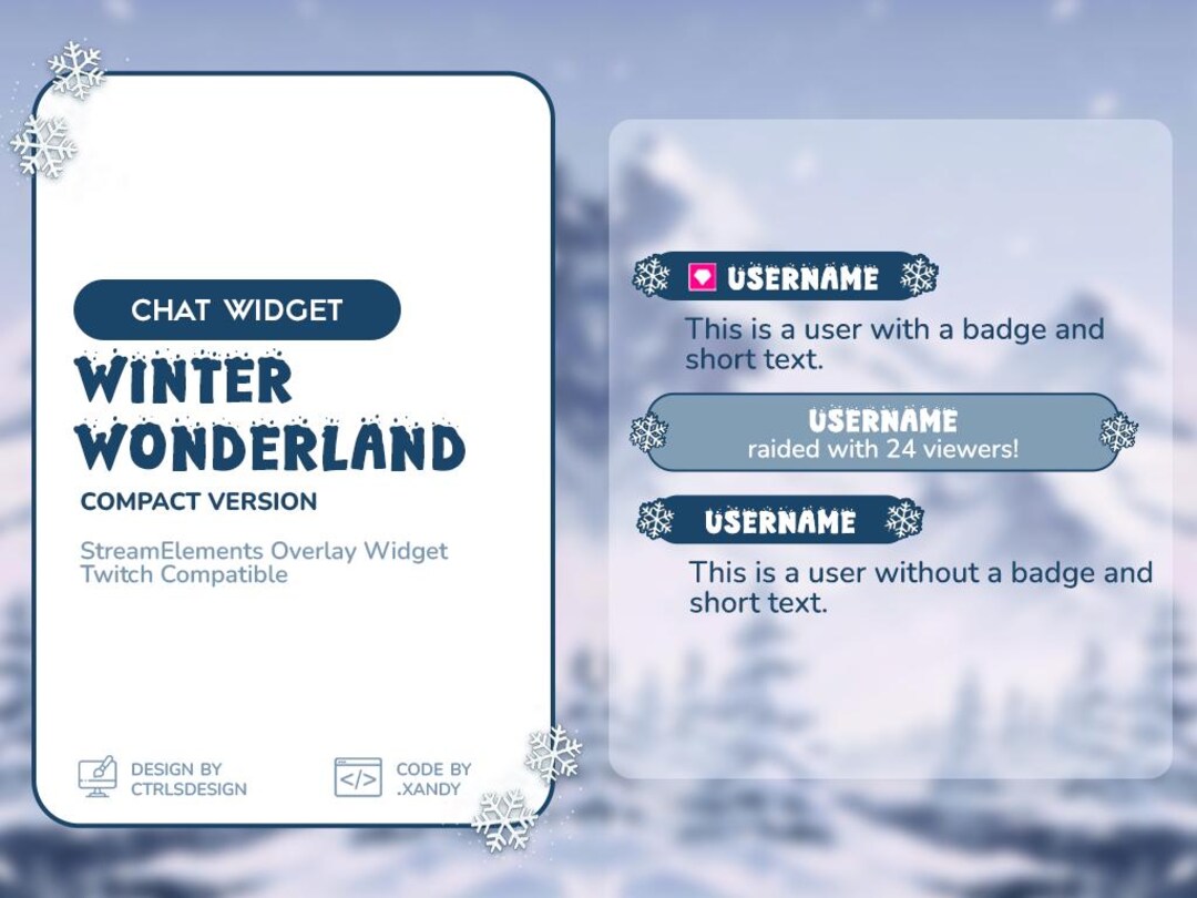 Winter Wonderland: Chat Widget [compact Version] | P2U Chat Box With ...