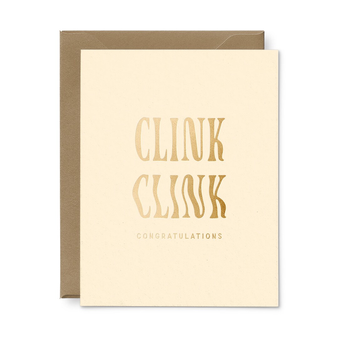 Clink Clink Greeting Card - Letterpress Greeting Card | Congratulations ...