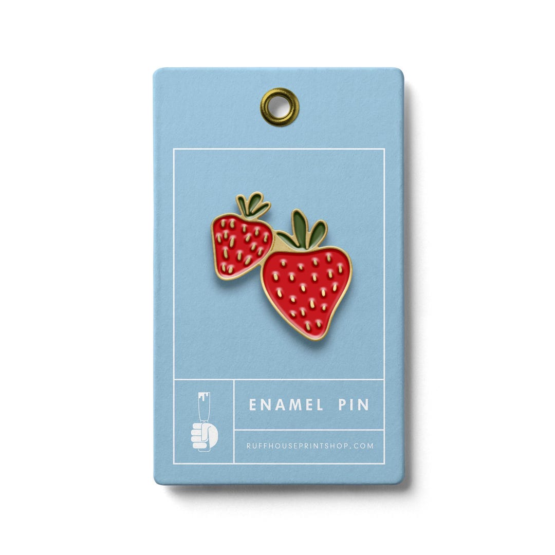 Strawberry Set Enamel Pin | Bag Accessories - Etsy