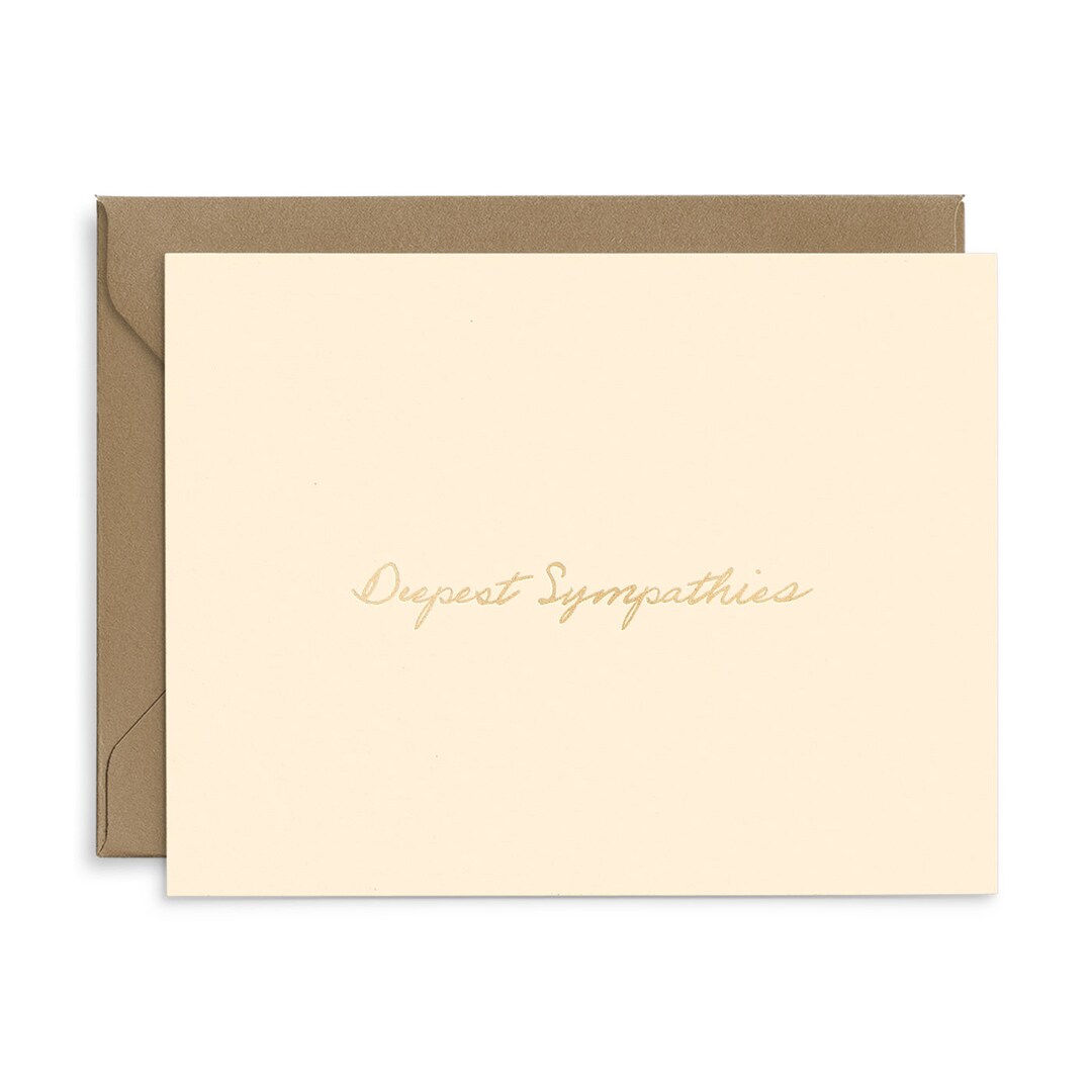 Deepest Sympathies Script Greeting Card Sympathy Card Sympathy Cards ...