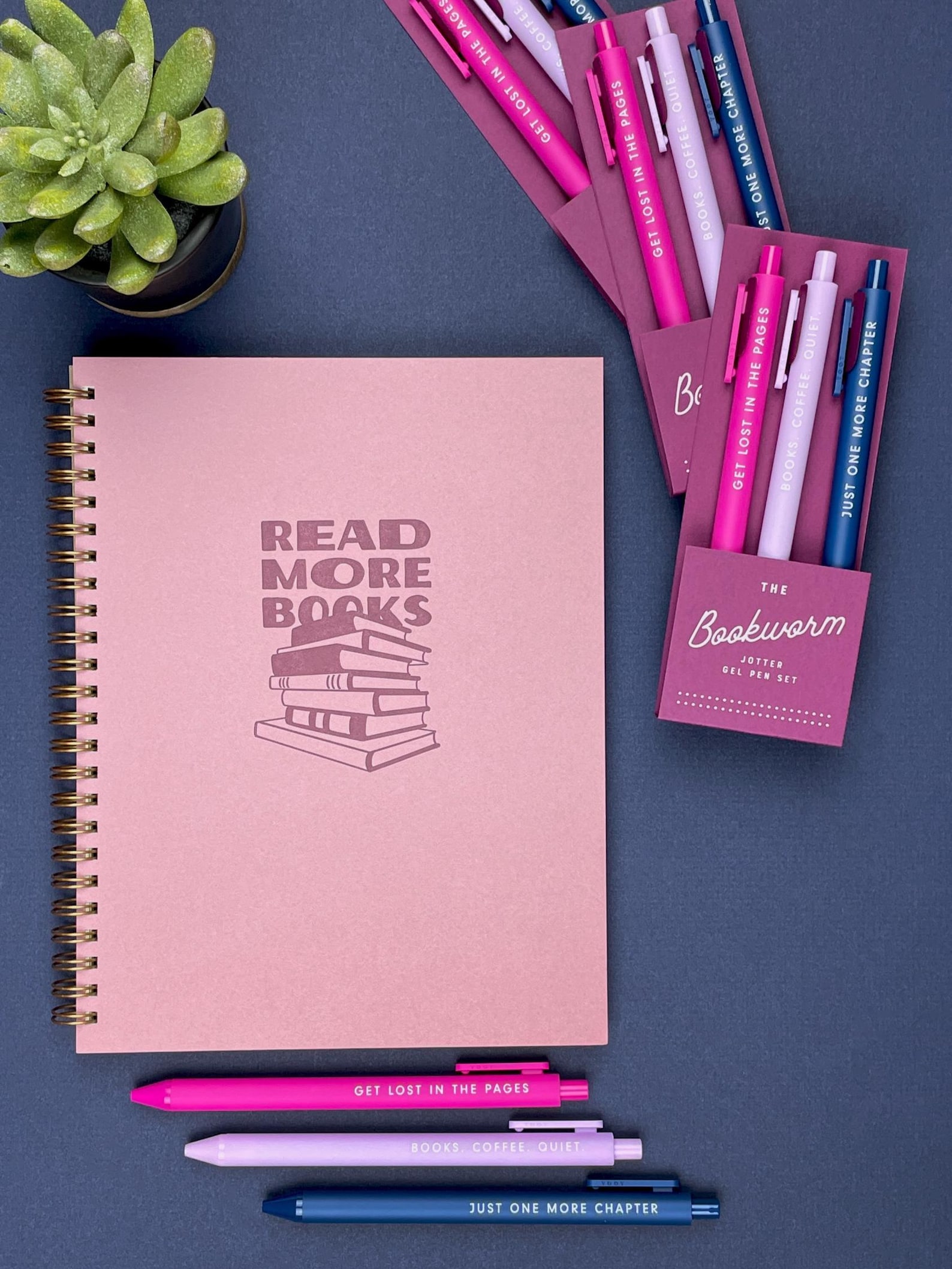 The Bookworm Jotter Gel Pen Set of 3 | Pens for Book Lovers - Etsy