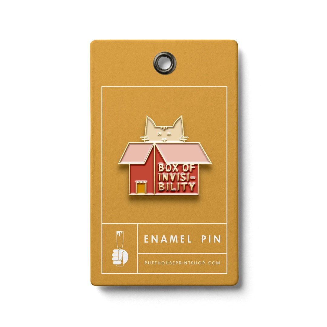 Cat in Box Enamel Pin - Etsy