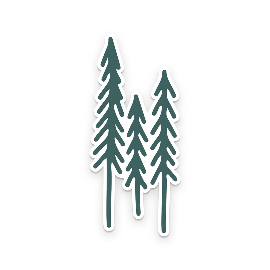 Evergreen Trees Sticker | Vinyl Sticker - Etsy