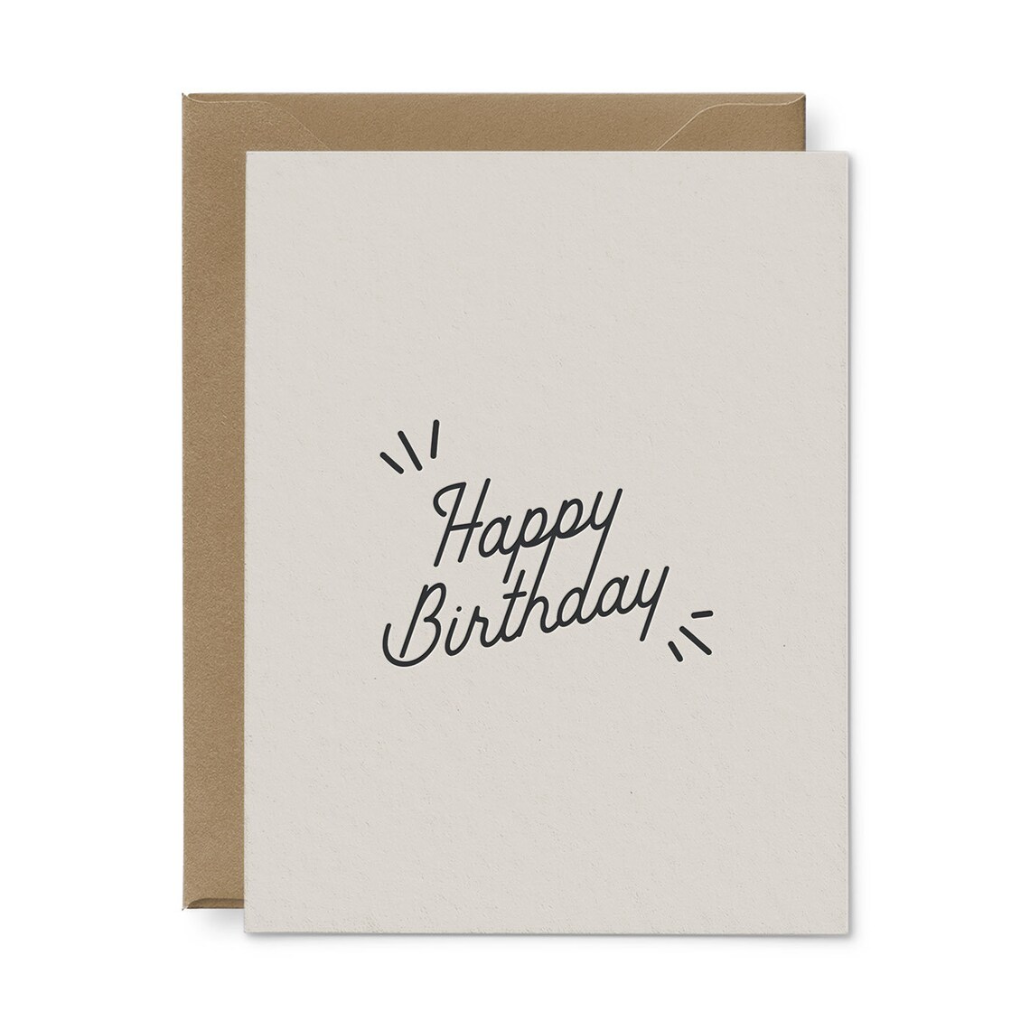 Happy Birthday Lines Greeting Card Birthday Card Simple - Etsy