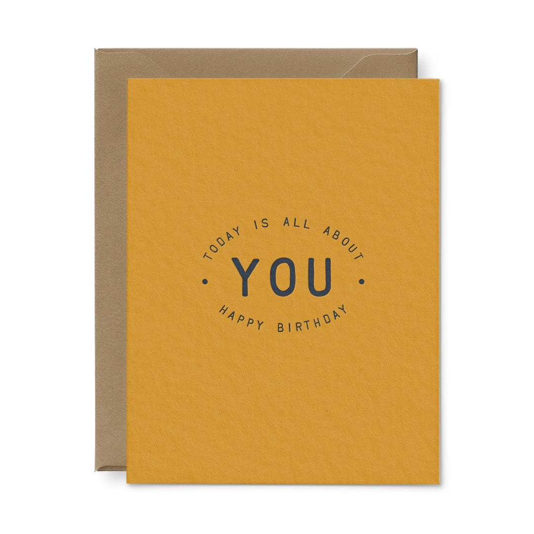 All About You Birthday Greeting Card | Letterpressed Greeting Card ...