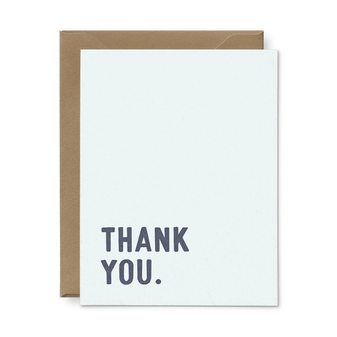 Simple Thank You Card | Letterpress Greeting Card - Thank You Card ...