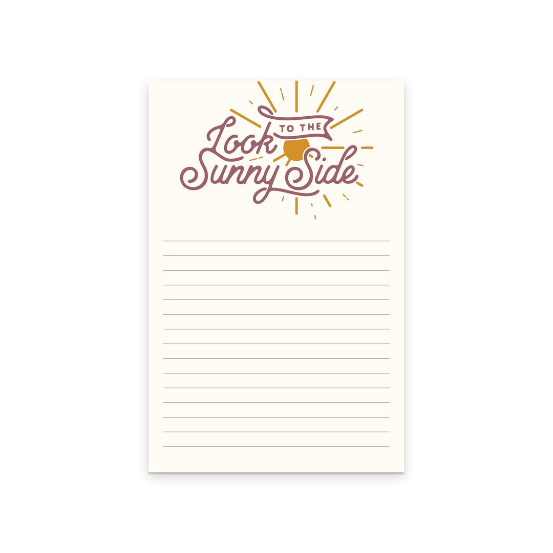 Sunny Side Notepad - Tear-off Notepad | Warm White Text Paper - Etsy