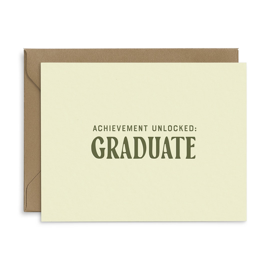 Achievement Unlocked Greeting Card - Letterpress Greeting Card ...