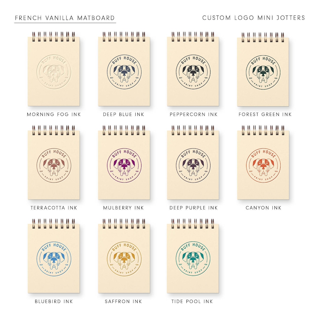 Custom Logo Mini Jotter | Custom Notebooks | Letterpress Printed ...