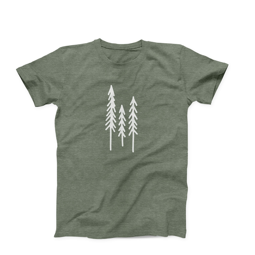 Evergreen Trees Tshirt - Unisex Jersey Tee | Bella Canvas | Heather ...