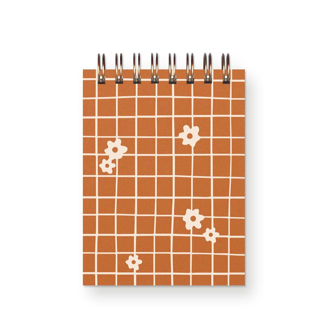 Hand-drawn Grid Mini Jotter Notebook - Notebook | Orange Journal ...