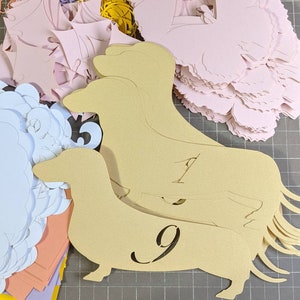 Dog Table Number Cards No. 1 - 30 Dog Wedding Place Cards Bridal Shower ...