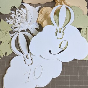 Hot Air Balloon Cloud Table Number Cards Wedding Place Cards up up Away ...