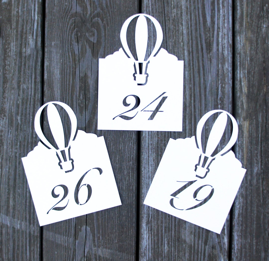 Hot Air Balloon Wedding Table Number Cards Wedding Place Cards up up ...