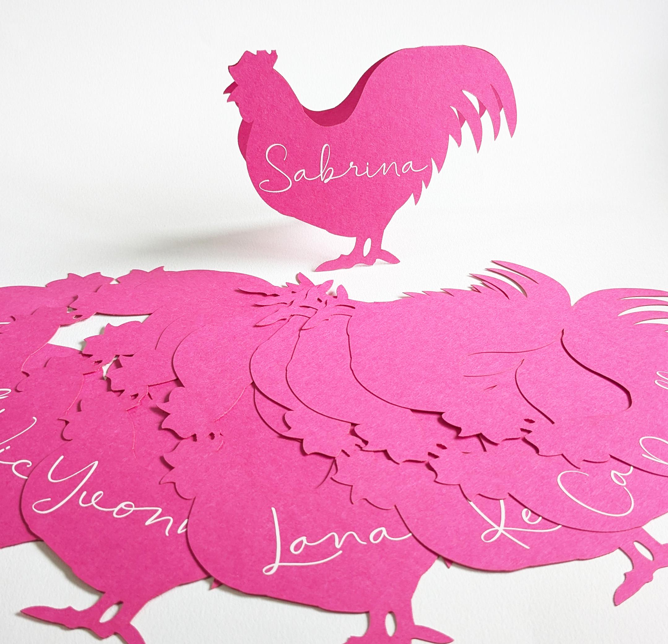 Chicken Place Cards Chicken Escort Cards Wedding Names Seating Card ...