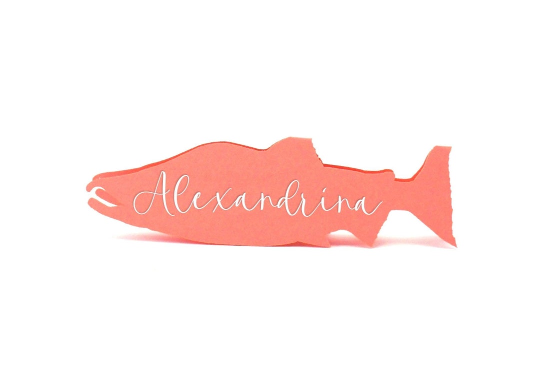 Salmon Place Cards Ocean Fish Place Cards Nautical Wedding Seating ...