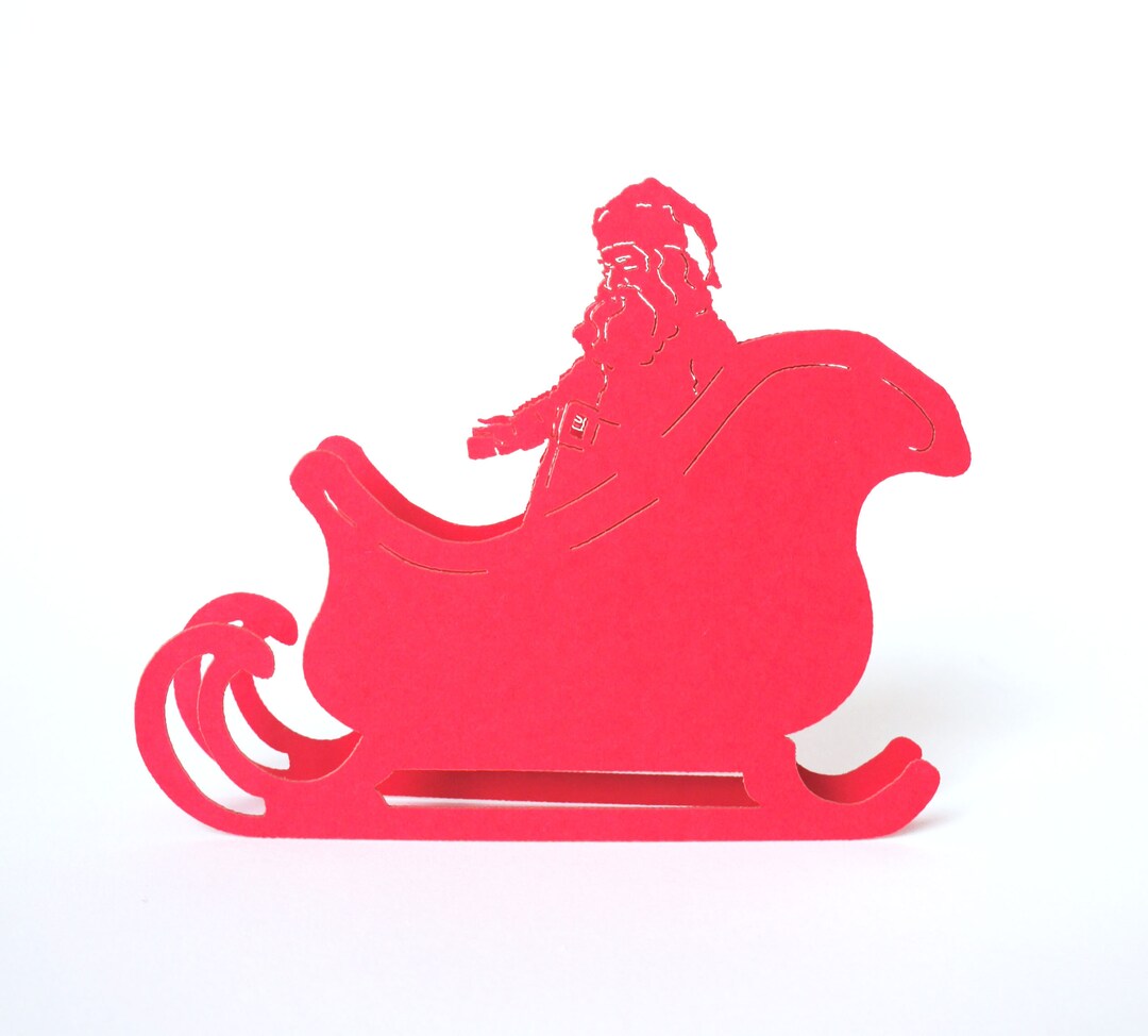 Santa Claus Place Cards Santa's Sleigh Wedding Escort Cards Santa Place ...