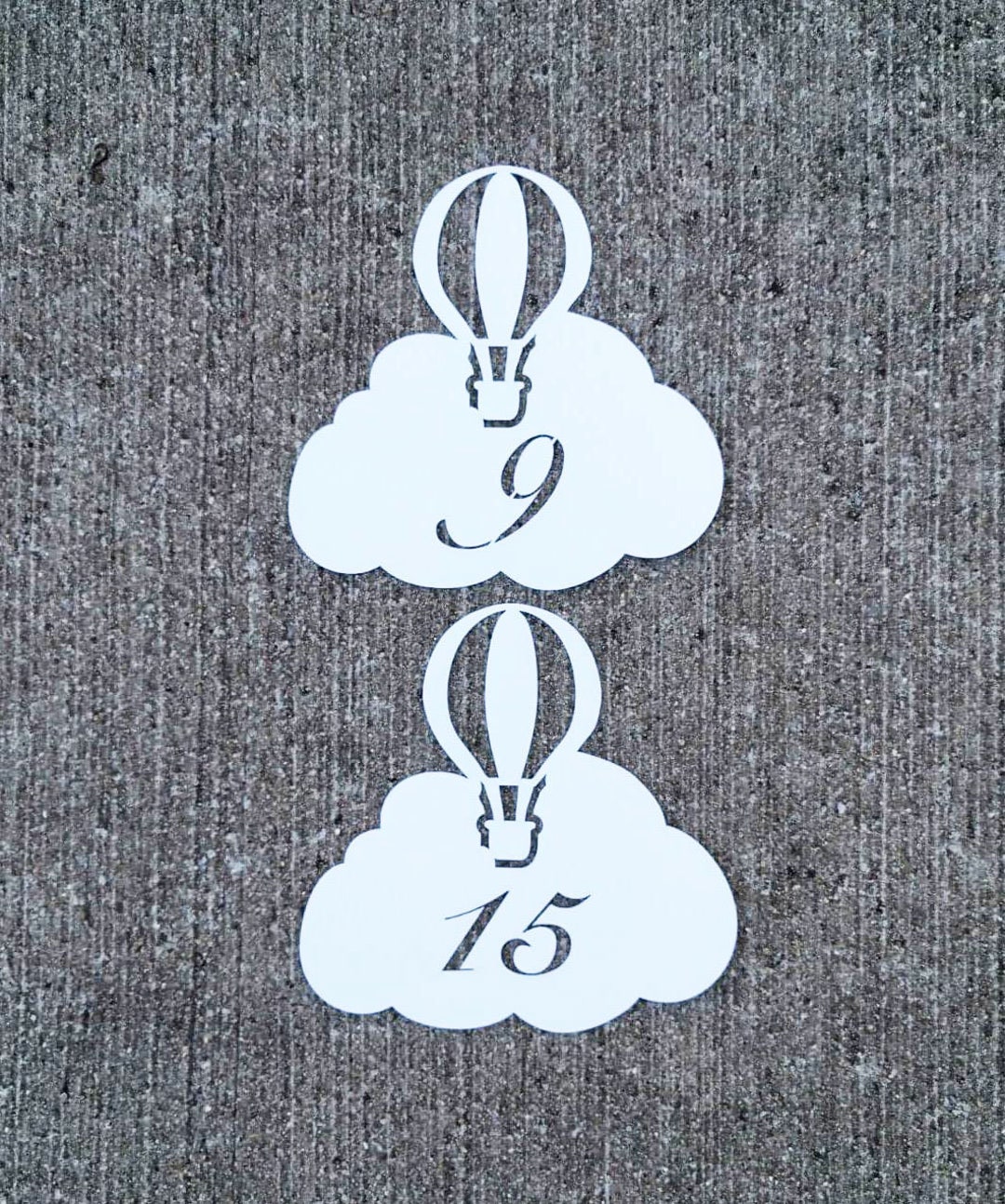 Hot Air Balloon Cloud Table Number Cards Wedding Place Cards up up Away ...