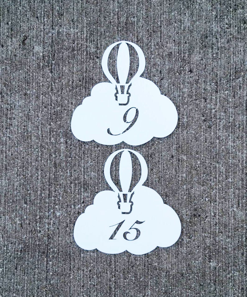 Hot Air Balloon Cloud Table Number Cards Wedding Place Cards | Etsy