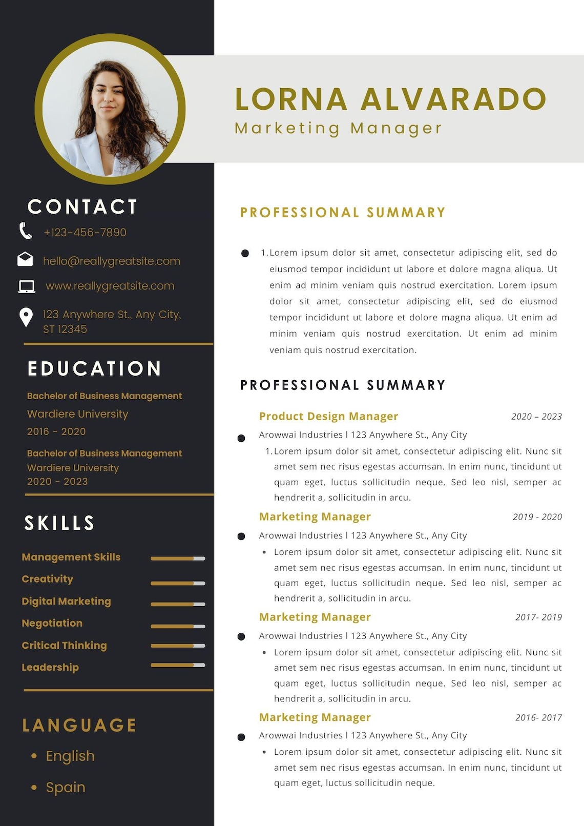 Editable Modern CV TEMPLATE for Microsoft Word Professional Resume ...